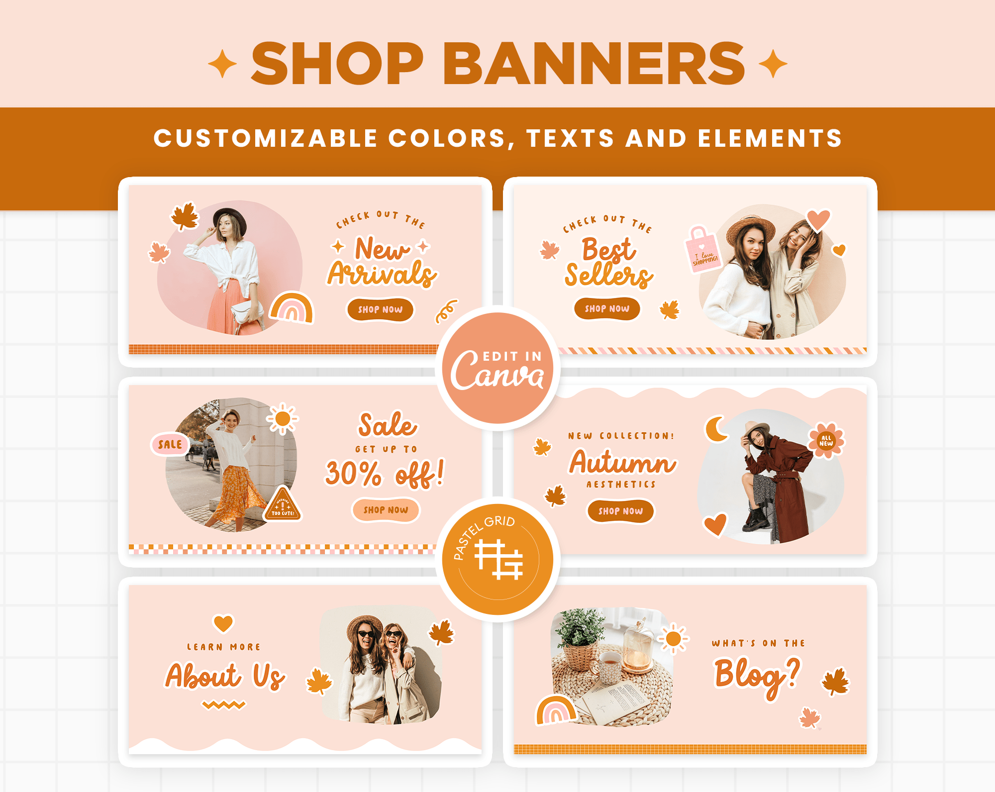 Shop Banners – Pastel Grid
